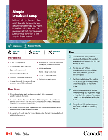 Simple breakfast soup - Canada's Food Guide
